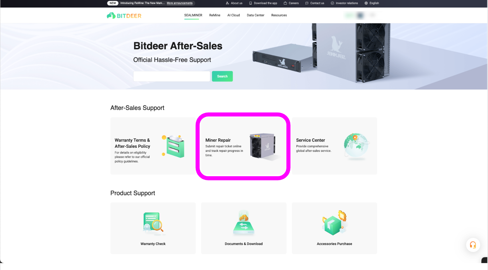Creating A Repair Ticket – Bitdeer Help Center